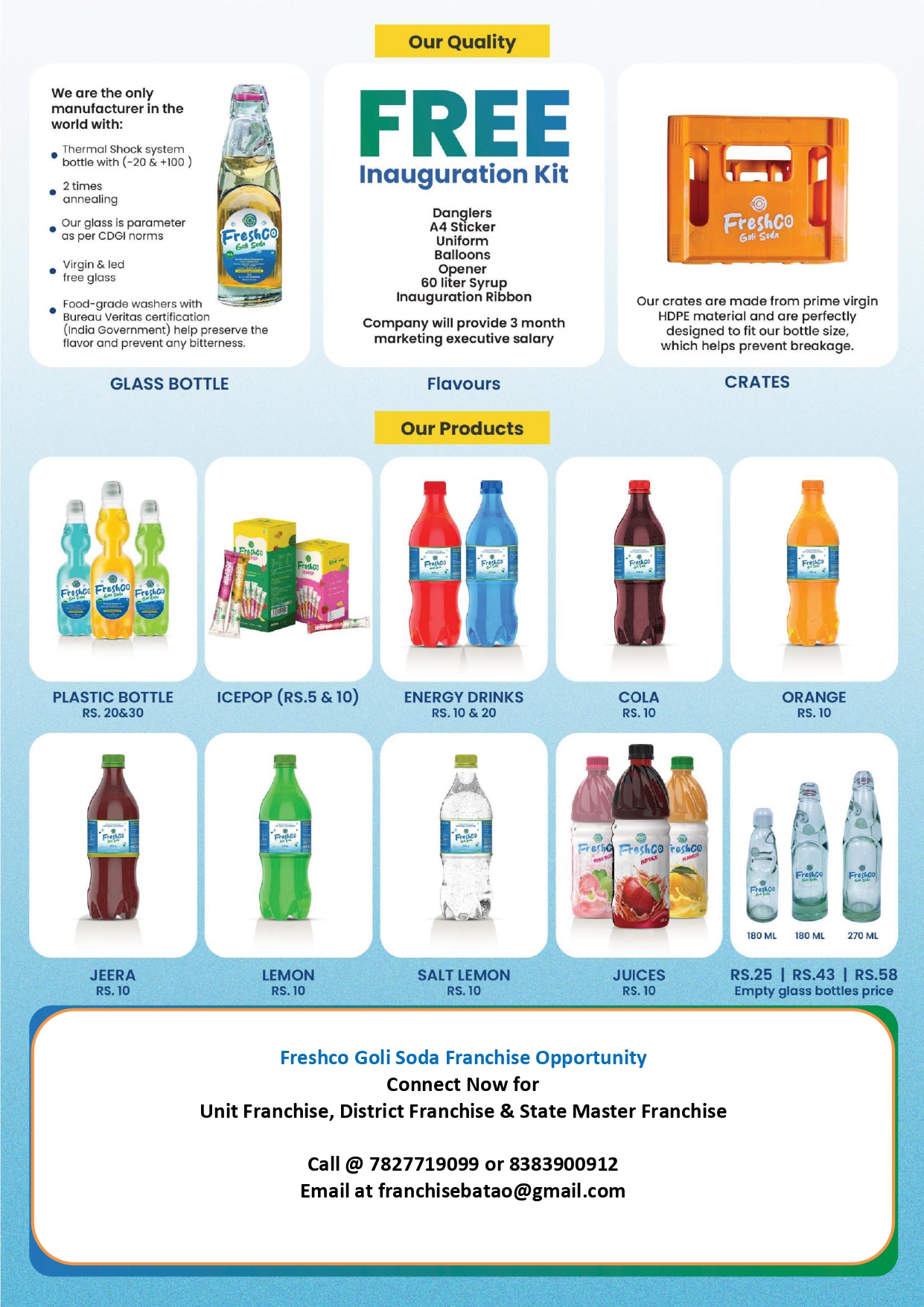 Freshco Goli Soda Franchise Business Idea | Franchise Batao